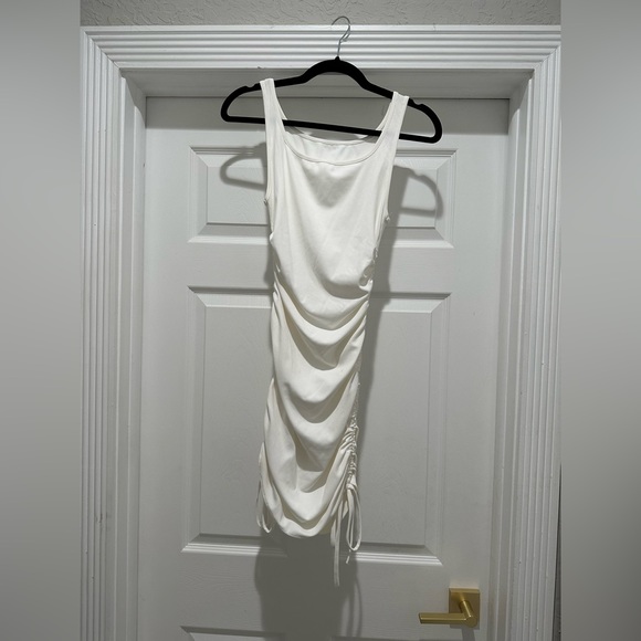 Dresses | Nwottight White Dress With Scrunched Tie Sides | Poshmark
